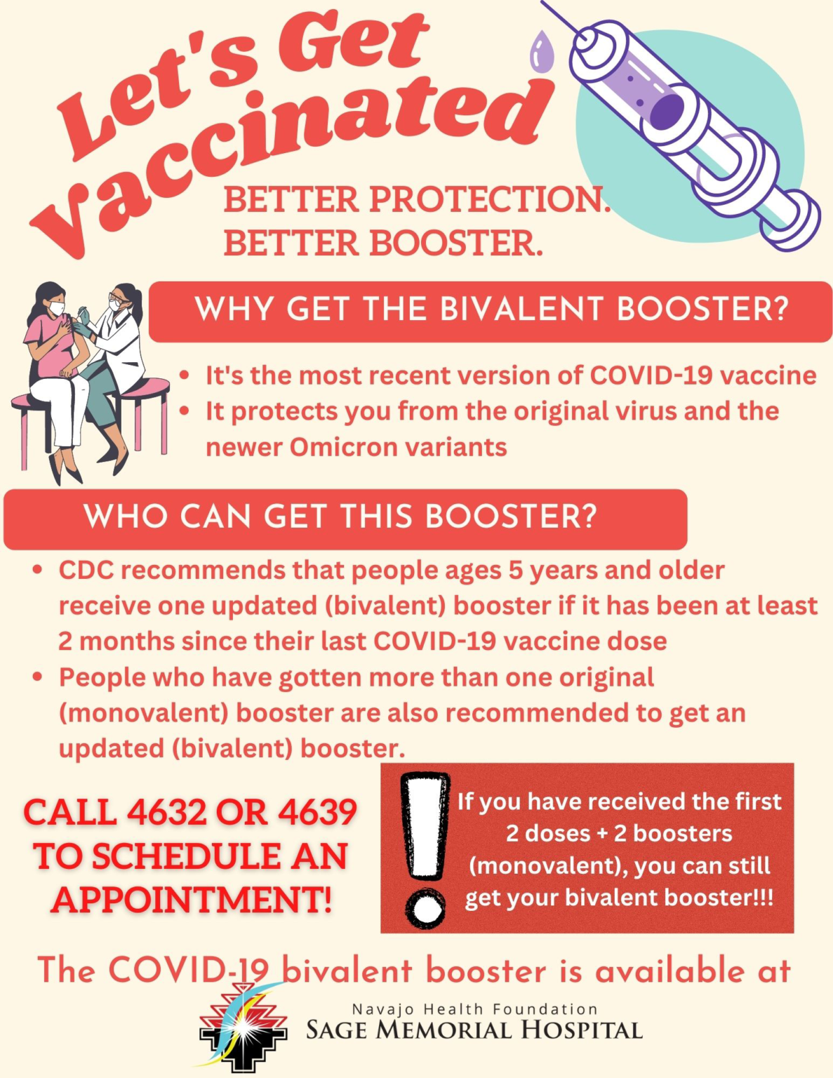 Bivalent Booster Poster – Navajo Health Foundation – Sage Memorial Hospital